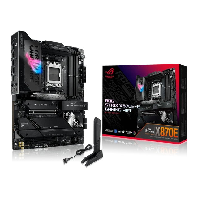 ASUS ROG STRIX X870E-E GAMING WIFI, AMD X870E, AM5, ATX, DDR5, Wi-Fi 7 ...