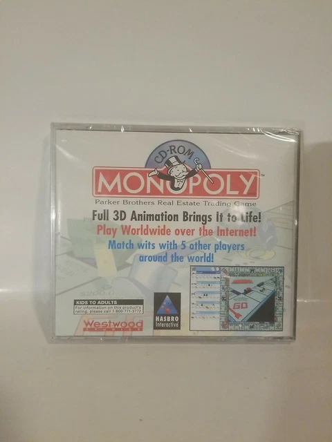 MONOPOLY CD-ROM HASBRO Interactive Windows Westwood Studios kids to adults. $19.00 - PicClick CA