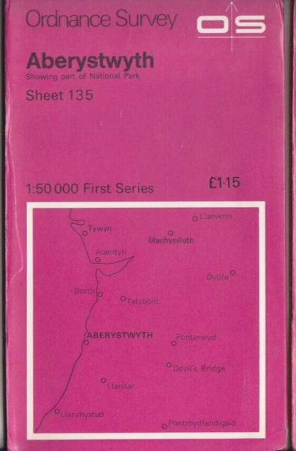 ORDNANCE SURVEY LANDRANGER Map 1:50,000 Sheet 135 Aberystwyth £3.99 ...
