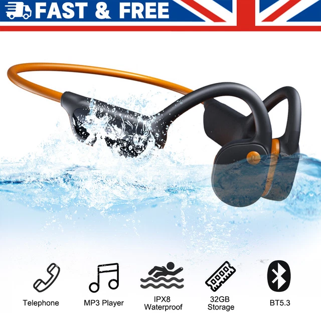 UK BONE CONDUCTION Headphones Bluetooth 5.3 Wireless Outdoor Sport ...