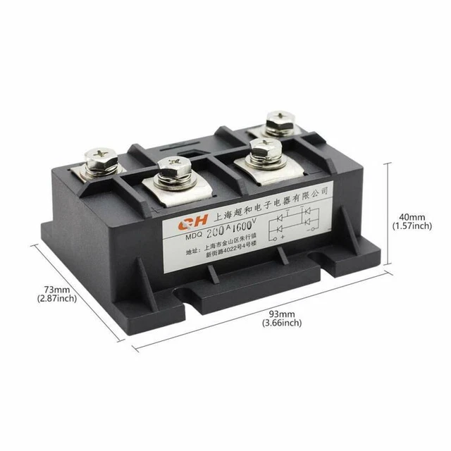 1PCS BRIDGE RECTIFIER MDQ-200A 200A 1600V Full Wave Diode Module Single ...