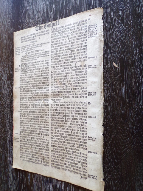 1551-MATTHEWS-TYNDALE &BUG& BIBLE-GOSPEL of John-7, 8-"I Am the Light ...