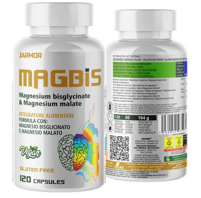 MAGBIS MAGNESIO BISGLICINATO e Malato 120 Capsule da 500 mg Alta EUR 29 ...