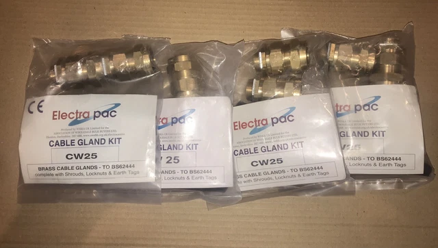4 X CW 25 Cable Gland Kit Electra pac, Cable Glands c/w Shrouds ...