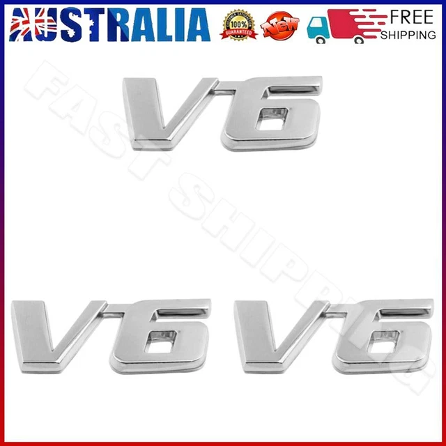 3D CHROME METAL V6 Car Auto Tailgate Sticker Trunk Lid Emblem Badge ...