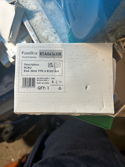 FUSEBOX RTA061630B TYPE-A 16A RCBO Single Pole+N TripType-B 16A 6kA 30mA £5.00 - PicClick UK