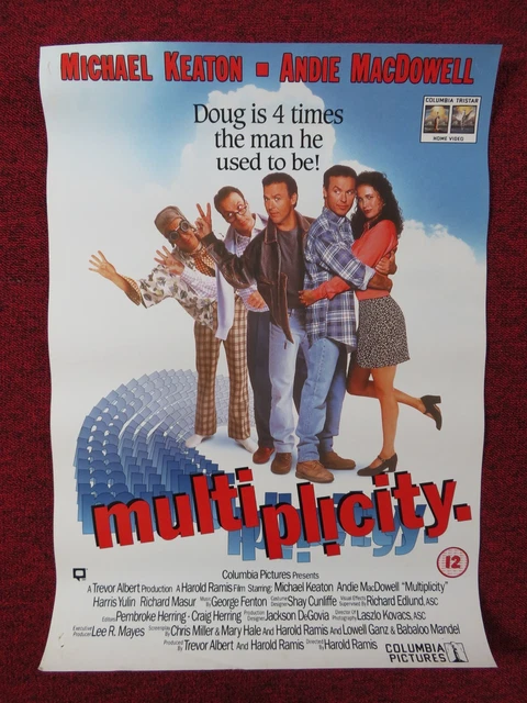 MULTIPLICITY VHS VIDEO Poster Michael Keaton Andie Macdowell 1996 £12. ...