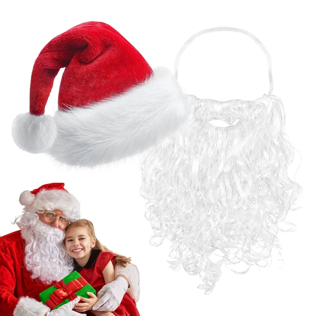 SANTA HAT AND Beard Christmas Hat Santa Beard Dress Up Props Santa ...