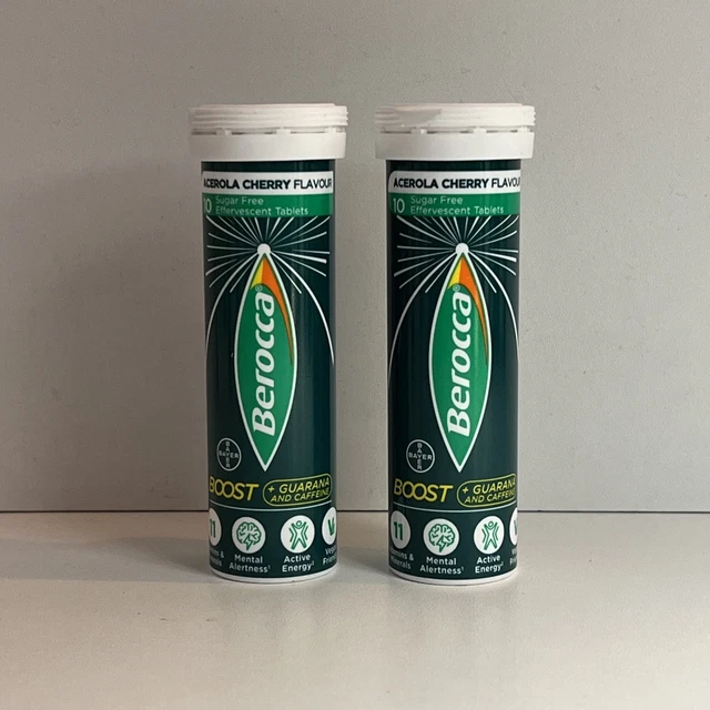 2X BEROCCA BOOST Effervescent Tablets with Guarana, Caffeine and ...
