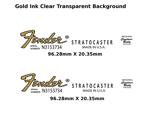 FENDER STRATOCASTER GUITAR Decal Headstock Decal Waterslide Logo 329 $7.15 - PicClick CA