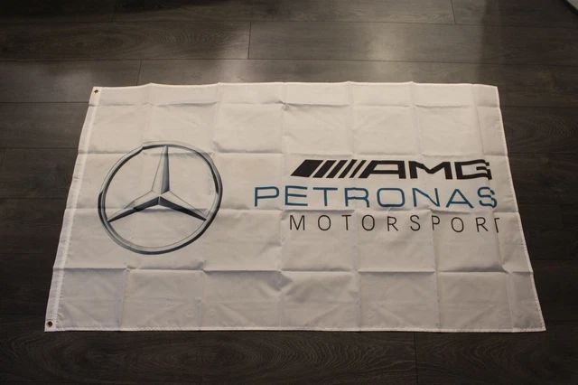 MERCEDES AMG PETRONAS Flag White Banner Formula 1 One Racing Team F1 97 ...