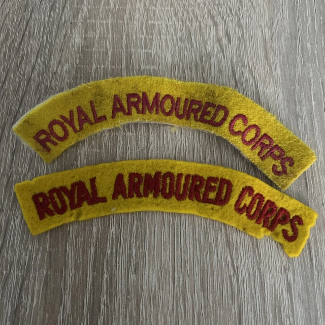 WW2 BRITISH ARMY Royal Armoured Corps Shoulder Titles Flashes £11.12 ...