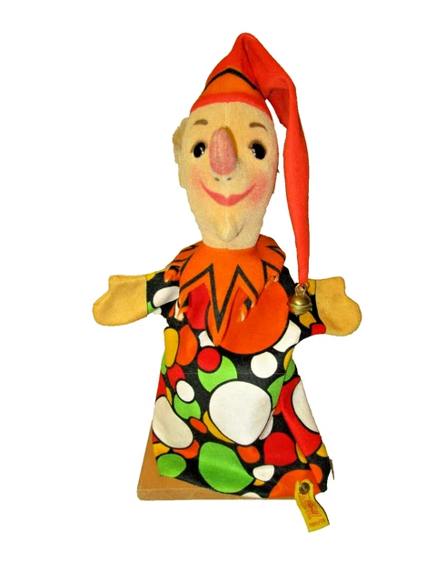 STEIFF KASPER Handpuppe mit Knopf u Fahne Kasperle Theater Rarität EUR ...