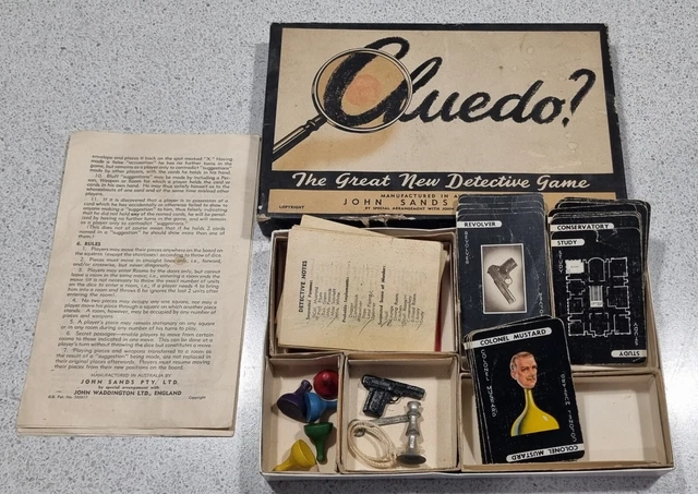 CLUEDO 1950S AUSTRALIAN made metal weapons vintage board game John ...