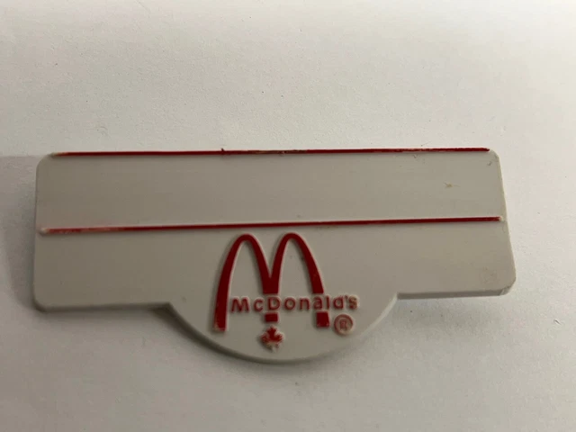 VTG MCDONALD’S CANADA Burger Fast Food Restaurant Employee name tag pin ...