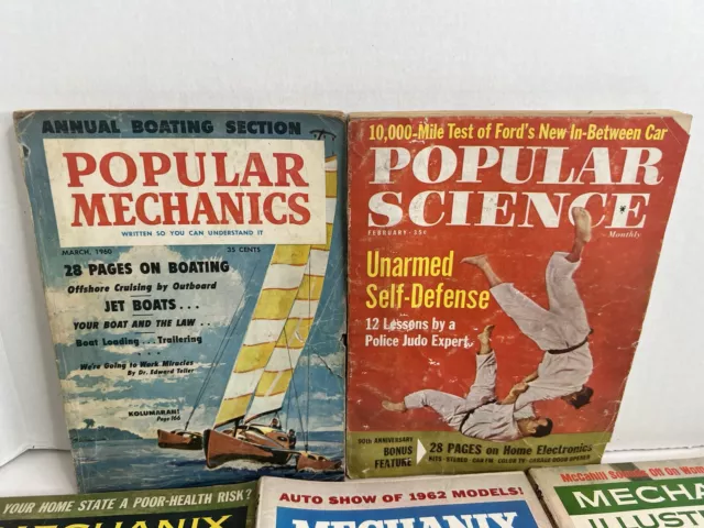 POPULAR MECHANICS SCIENCE magazine lot of 8 1960s vintage advertising ...