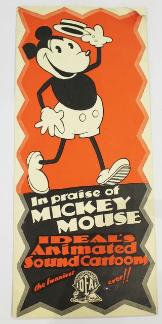 VINTAGE MICKEY MOUSE Ideal Films Movie Brochure Booklet Flyer 1929 ...