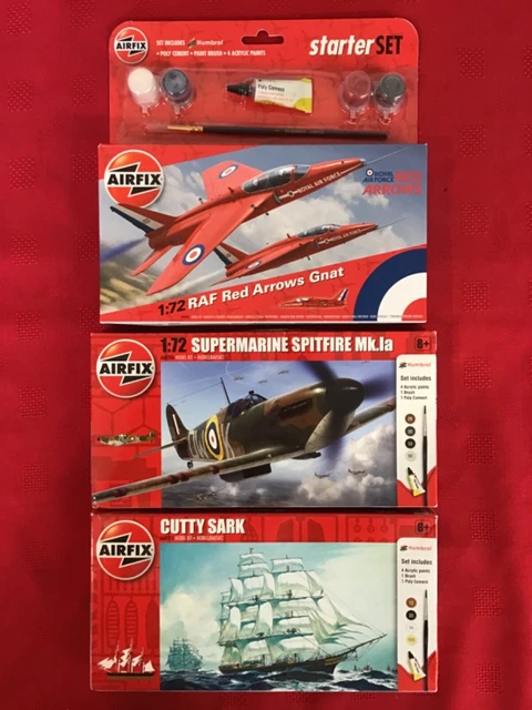 AIRFIX, SPITFIRE MK.LA, RAF RED ARROWS Gnat, CUTTY SARK, 1:72 SCALE ...