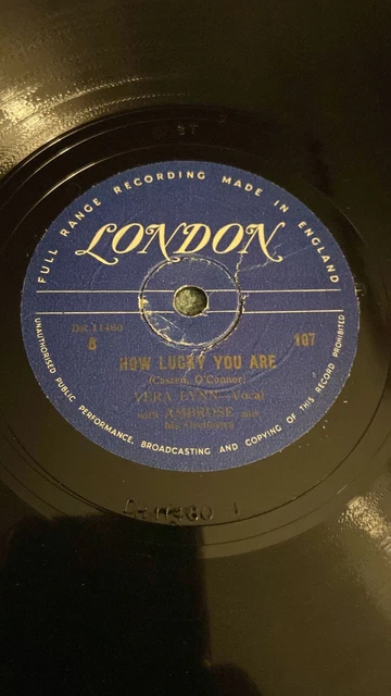 RARE 78RPM RECORD, E, VERA LYNN : When Your Hair Has Turned.. , London ... RARE 78RPM RECORD, E, VERA LYNN : When Your Hair Has Turned.. , London ...