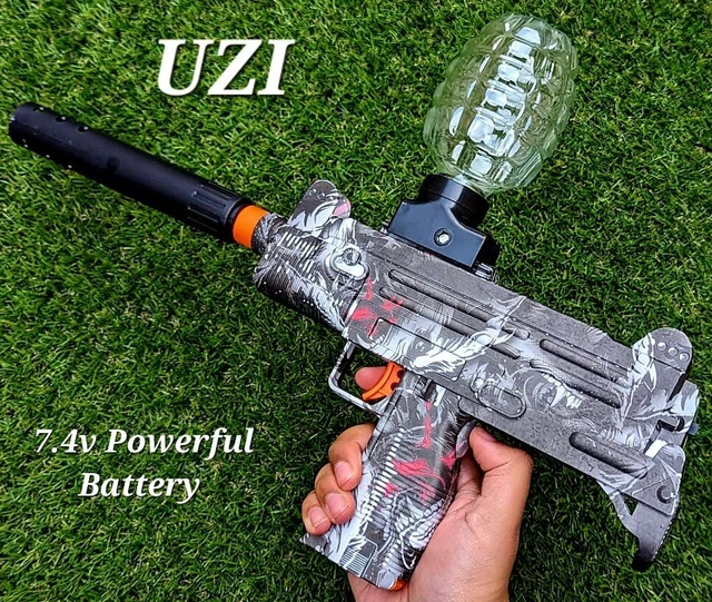 7.4V ELECTRIC UZI Gel Blaster Pistol Gun Splatter Pellet Outdoor Water ...
