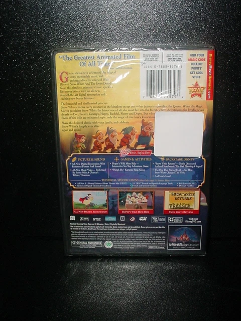 (EV830) WALT DISNEY Snow White and The Seven Dwarfs 2-Disc 2009 NEW FS ...