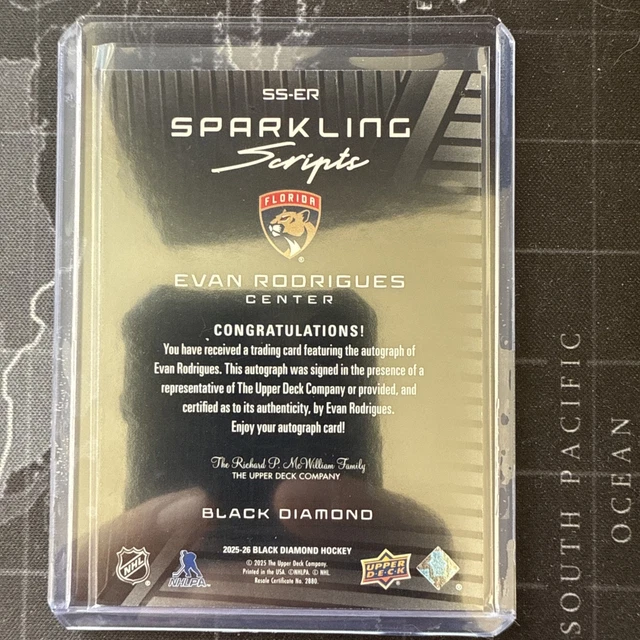 EVAN RODRIGUES 2025-26 UD Black Diamond Sparkling Scripts Auto #SS-ER ...