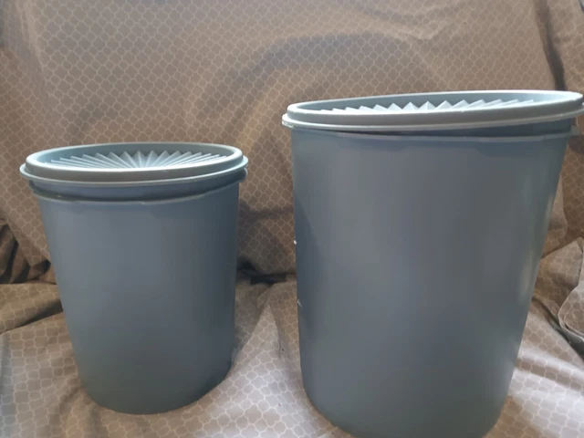 VINTAGE TUPPERWARE BLUE Servalier Nesting Canister Set of 2. 807-2 ...