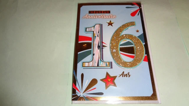 CARTE - HEUREUX Anniversaire - 16 Ans - Carte + Enveloppe - N°99 EUR 2 ...
