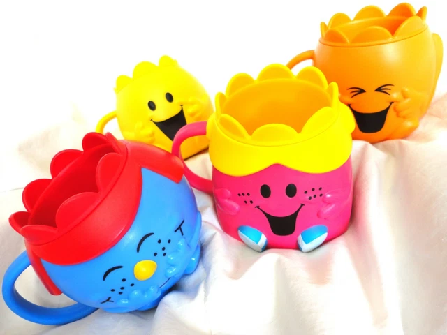 MR MEN & Little Miss Plastic Mug Bundle - 4 Mugs - McDonalds Happy Meal ...