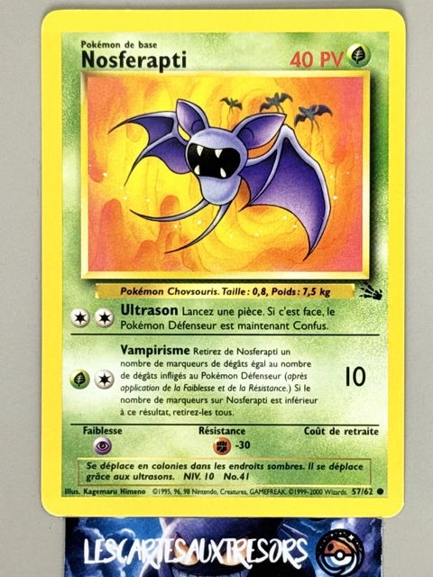 CARTE POKÉMON NOSFERAPTI 57/62 EDITION 2 ED2 Fossile NM VF FR EUR 4,97 ...