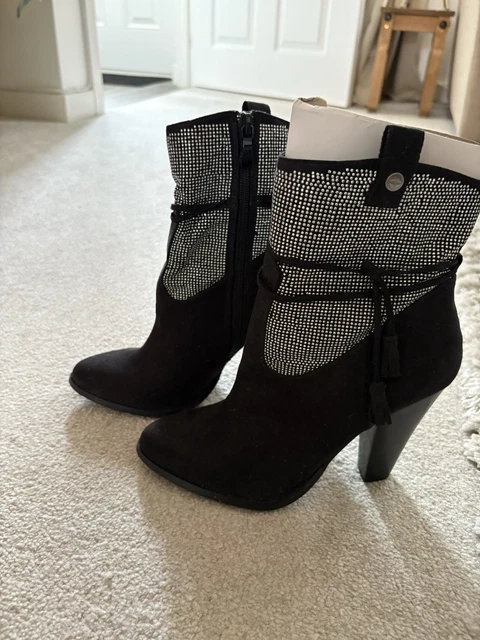 WOMEN’S BLACK ANKLE Boots With Silver Studs UK Size 5 £1.13 - PicClick UK