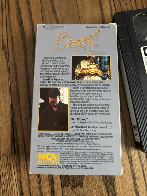 BRAZIL (VHS, 1985) Early DeNiro Directed By Terry Gilliam Prescient ...