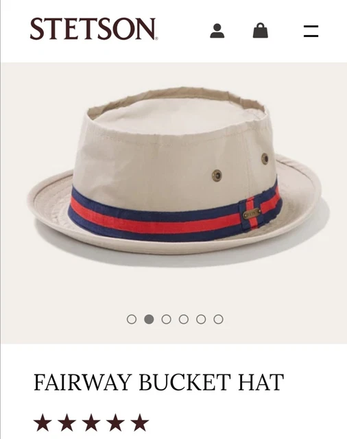 GENUINE STETSON FAIRWAY BOB MORTIMER GONE FISHING Pork Pie Bucket Hat ...