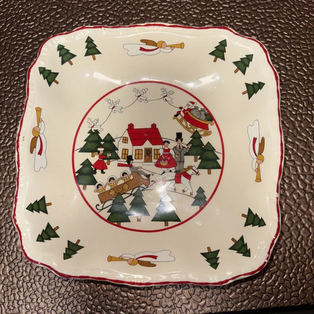 MASONS CHRISTMAS VILLAGE Square Cake Plate 8.5” Ch5789 £62.09 - PicClick UK