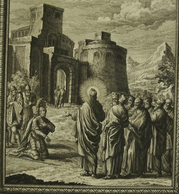ENGRAVING 18TH C1740 Miracle Of Jesus and The Centurion Georg Daniel ...