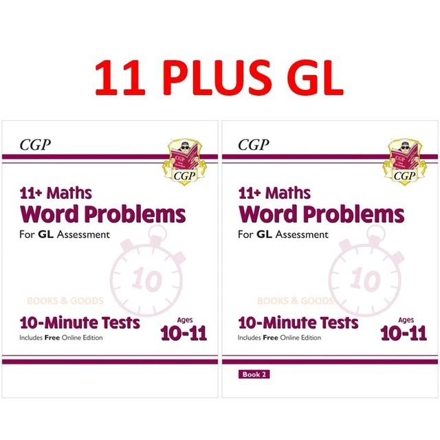 11+ PLUS YEAR 6 GL 10-Minute Test Maths Word Problems 2 Books Bundle ...