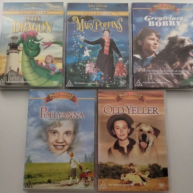 5 X WALT Disney Family Collection DVD Movie Bundle R4 Yeller Pollyanna ...