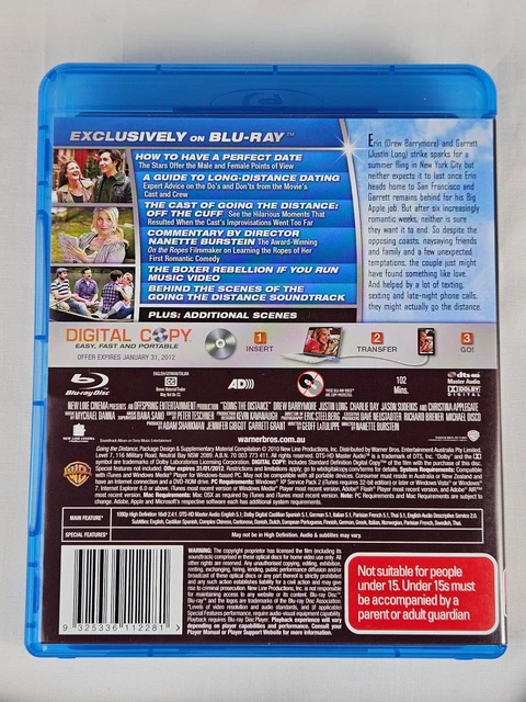 GOING THE DISTANCE Blu-ray + DVD Region B - VGC - Mint Disc $9.95 ...