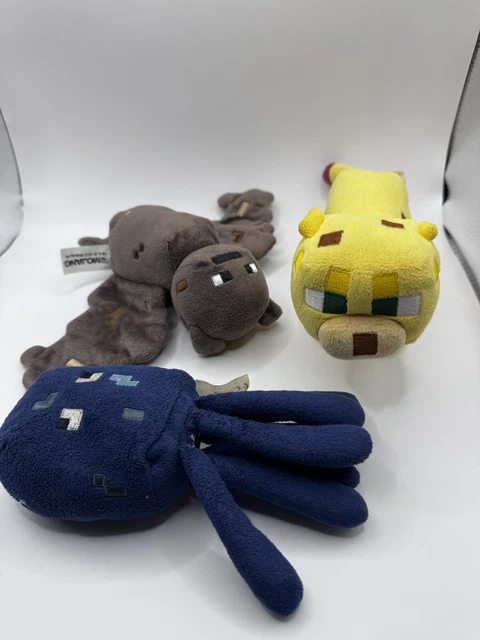MINECRAFT MOJANG PLUSH Soft Toy Bundle - Ocelot - Jinx - Squid £13.99 ...
