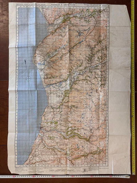 ORIGINAL WW2 BRITISH Army OS Map of Great Britain - Barmouth ...