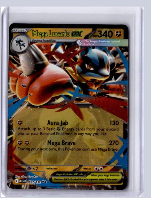 MEGA LUCARIO EX 2025 Pokemon Mega Evolution Double Rare 077/132 $3.00 ...