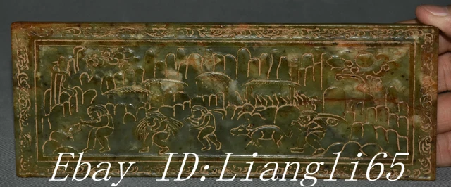 10 &ALTE XI Han Dynastie 8 "Seltene alJade Carving Pixiu Drachenwaffe Yu Jade Bi EUR 220,00 ...