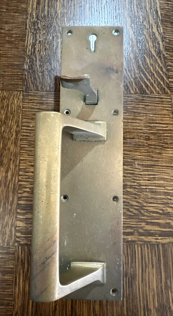 ANTIQUE DOOR HANDLE With Thumb Latch - Heavy Bronze Brass £55.00 ...