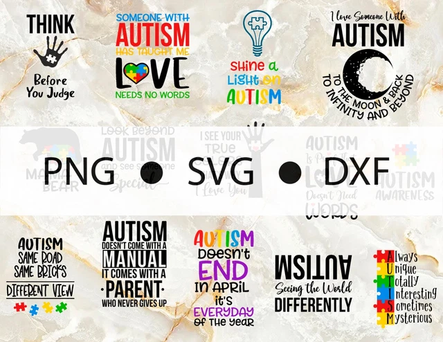 AUTISM QUOTES DIGITAL files (png svg, and dxf) £2.91 - PicClick UK