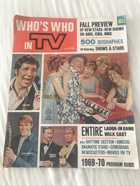 VINTAGE RARE WHO'S Who In TV No. 19 1969-70 Program Guide The Lennon ...