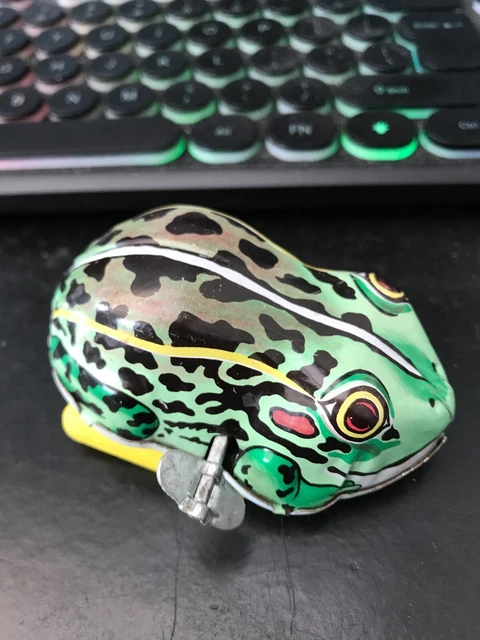 VINTAGE JAPANESE TIN plate jumping Frog Wind Up Mechanical toy - Not ...