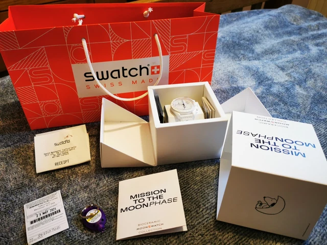 OMEGA X SWATCH Moonswatch Snoopy Mission To Moonphase blanc ️ + reçu ...