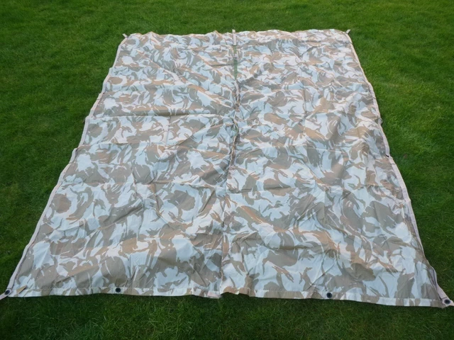 BRITISH ARMY DESERT Basha Tarp Sheet Shelter Ground Sheet Basher Tent ...