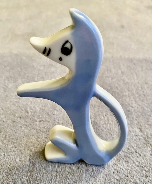 CANE BIANCO E blu vintage stile Royal Dux metà secolo EUR 14,05 ...