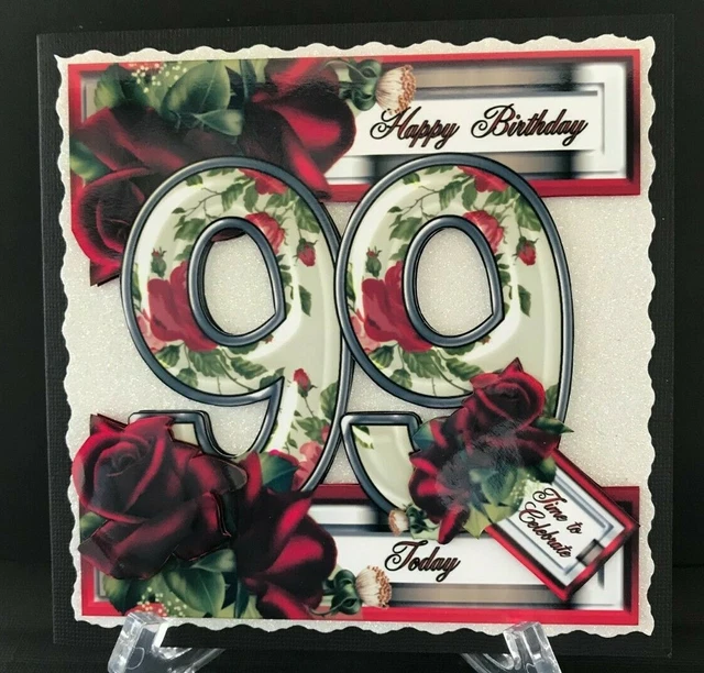 99 99TH BIRTHDAY Card Handmade 3D Female Mum CAN BE PERSONALISED WITH ...